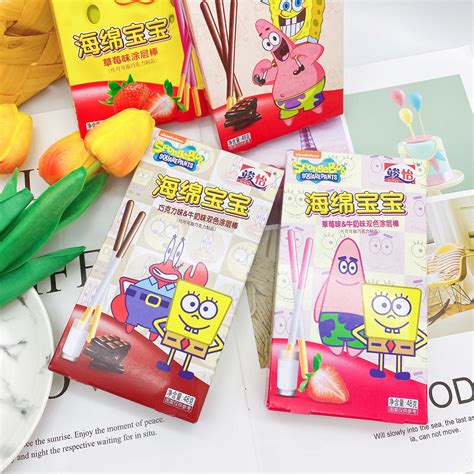Junyi Spongebob Strawberry Pocky 48g Okashi