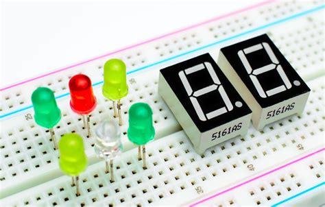 Premium Photo 7 Segment Arduino Indicators Attached To A Breadboard With A Colorful Diodes