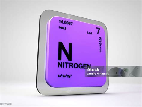질소n화학 원소 주기율표 3d 렌더링 0명에 대한 스톡 사진 및 기타 이미지 0명 3차원 형태 강철 Istock