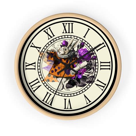 White Rabbit Victorian Wall Clock Alice In Wonderland Mad Halloween