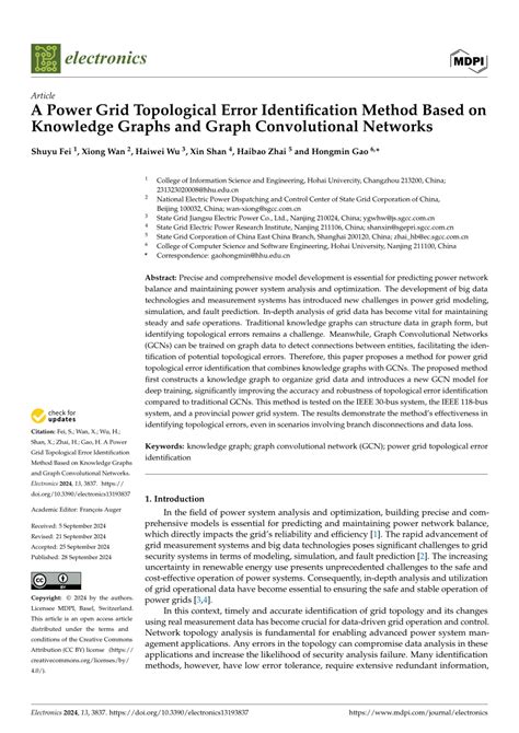 Pdf A Power Grid Topological Error Identification Method Based On Knowledge Graphs And Graph