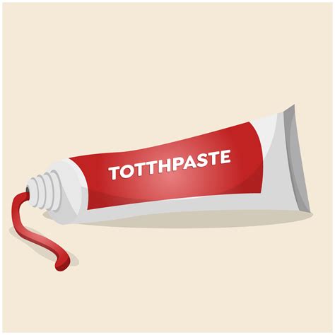 Hand Drawn Cartoon Illustration Of Toothpaste Tube On Cream Background
