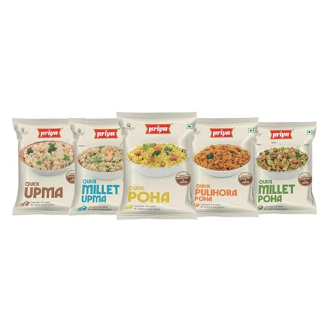 Priya Quick Foods Combo Pack Of 10 Each 2 Millet Poha 50g
