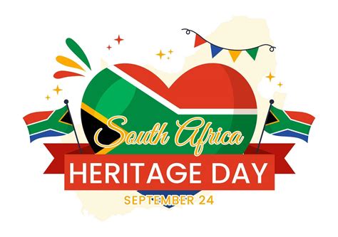Happy Heritage Day South Africa Vector Illustration on September 24 with Waving Flag Background ...