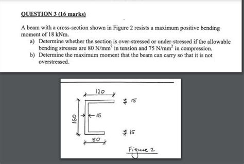 Solved OUESTION 3 16 Marks A Beam With A Cross Section Chegg