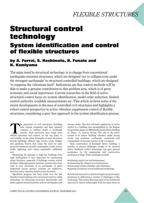 pdf structural control technology system identification and control