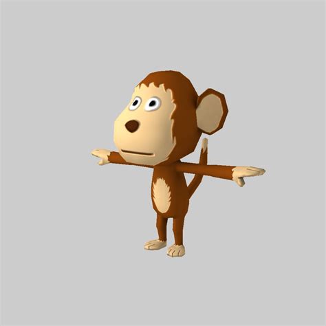 Monkey 3d Model 5 Fbx Obj Free3d