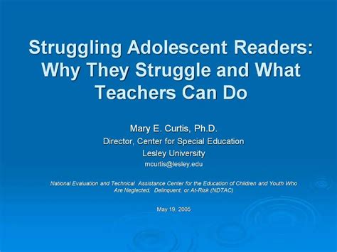 Ppt Struggling Adolescent Readers Why They Struggle And What