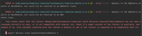 Not Compatible With Ivy · Issue 1 · Afunwormangularx Timeline · Github