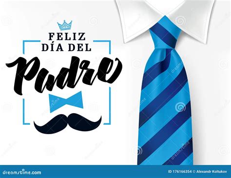 Feliz Dia Del Padre Spanish Elegant Lettering Vector Illustration