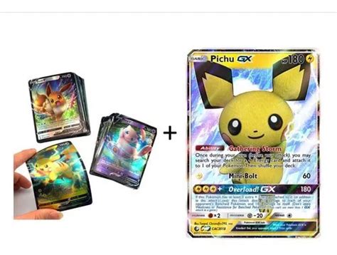 10 Cartas Pokemon Gx Ex V Vmax Carta Grande Pichu En Venta En