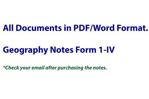 Geography Notes Form 1 Iv Enhanced Education Group
