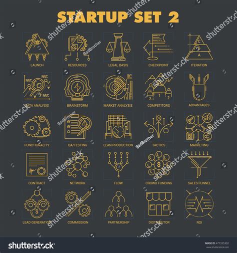 Modern Thin Line Icons Set Business Stock Vector Royalty Free 477335302