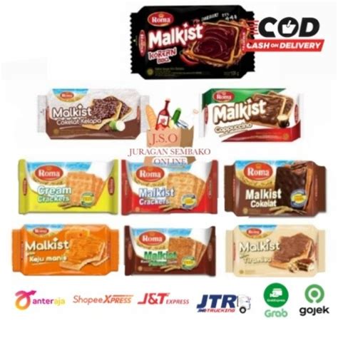 Jual JSO Roma Malkist Biskuit Biscuit All Varian Rasa Cream Crackers Malkist Cracker Keju