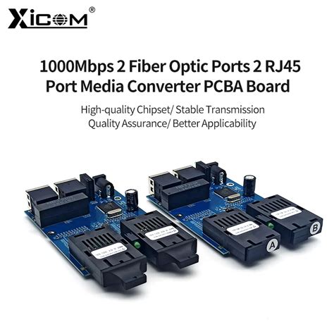 기가비트 고속 이더넷 광섬유 스위치 1001000m 20km 광 미디어 컨버터 2 광섬유 포트 2 Rj45 포트 Sc 심플