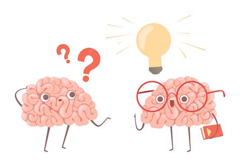 Premium Vector Problem Solving Concept Cartoon Brains Thinking About Problem And Finds New