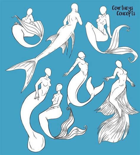 Referencias Para Dibujos Posiciones I Эскиз русалки Рисунки