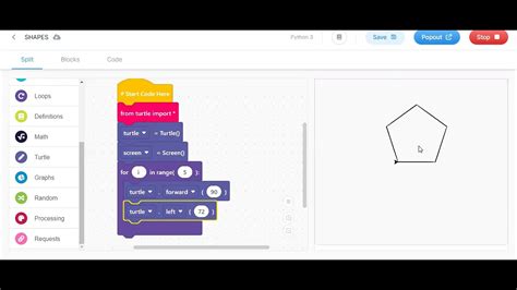 Drawing Shapes In Edublock Youtube