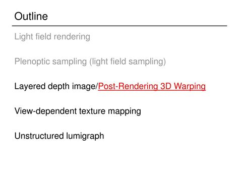 ppt csce 641 computer graphics image based rendering cont
