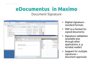 EDocumentus For IBM Maximo PDF Desktop Publishing Computer Software And Applications
