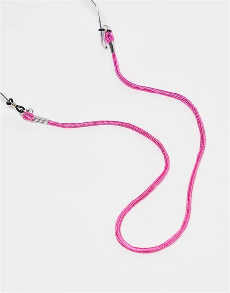 Jeepers Peepers X Asos Exclusive Rope Sunglasses Chain In Pink Asos