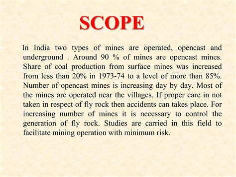 Optimisation Of Drilling And Blasting Focussing On Fly Rock Ppt Geology Science