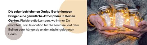 Gadgy Solarglas für Außen Wasserdicht Set 3 Stück Gartendeko