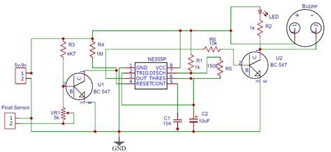 Water Level Alert Using Float Sensor And 555 Timer