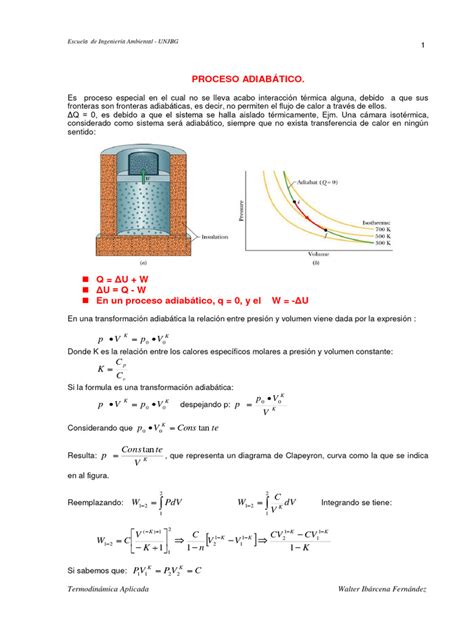 8 Proceso Adiabatico P V T Demostraciones Y Politropicos Descargar Gratis Pdf Gases