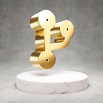 Golden Code Branch Emblem Resting On A White Marble Pedestaliconic