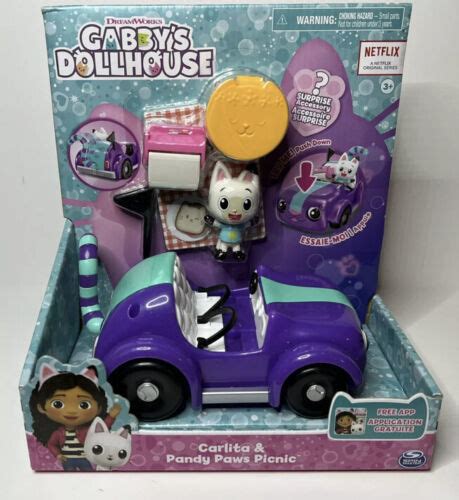 Dreamworks Netflix Gabbys Dollhouse Carlita Pandy Paws Picnic Play Set