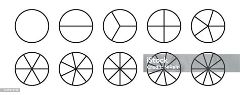 흰색 배경에 격리된 분수 파이의 벡터 그림 분수 아이콘 집합입니다 수학 및 기하학 기호 교육 자료 0명에 대한 스톡 벡터 아트 및 기타 이미지 Istock
