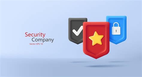 Premium Vector 3d Render Shield Icons With Satr Padlock And Checkmark Digital Security