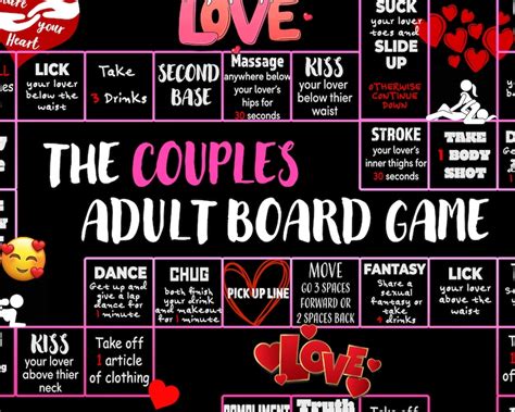 Adult Couple Board Game Date Night Game Digital File Printable