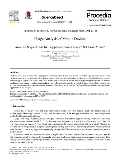 Pdf Usage Analysis Of Mobile Devices