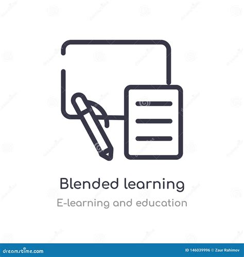 Blended Learning Outline Icon Isolated Line Vector Illustration From E