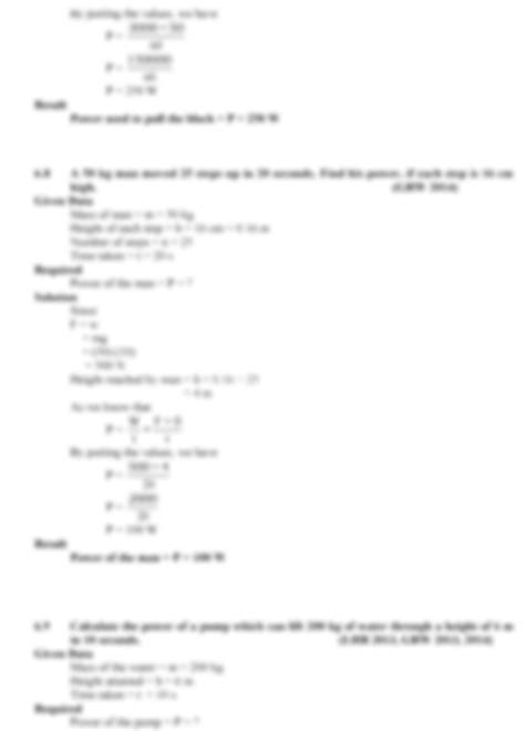 SOLUTION 9th Class Physics Chaptr 6 2 1 Studypool