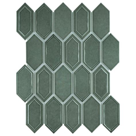 Molovo Classic Green 1331 In X 1024 Honeycomb Glossy Glass Mosaic