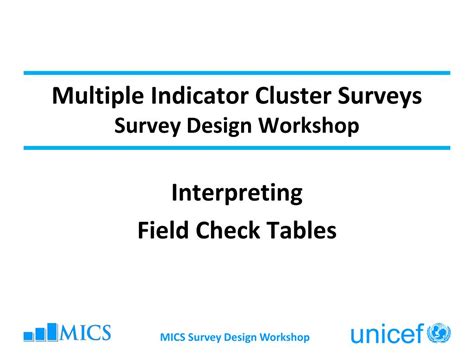 Ppt Multiple Indicator Cluster Surveys Survey Design Workshop