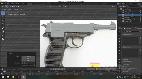 Easy Modeling Pistol In Bledner 1 Youtube
