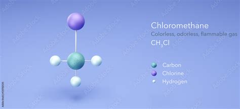 Chloromethane Molecular Structures Flammable Gas Ball And Stick Model 3d Structural Chemical