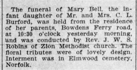 Obituary For Mary Bell