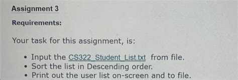solved assignment 3 requirements your task for this
