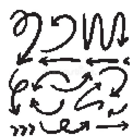 Pixel Arrow Icon 8 Bit Computing Pointer Retro Style Directional Cursor Bit Arrow Stock