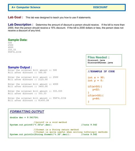 Solved A Computer Science Discount Lab Goal This Lab Was