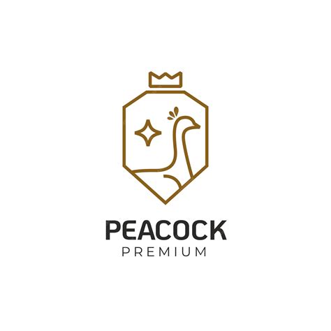 Premium Vector Creative Peacock Minimalist Line Art Icon Logo