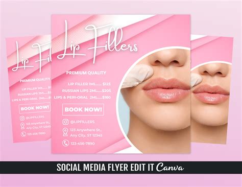Lip Fillers Flyer Template Etsy