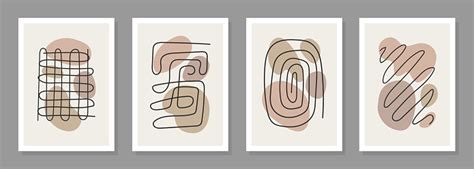 파스텔 유기적 모양과 선이 있는 추상적 배경의 현대적인 벡터 세트 60 69세에 대한 스톡 벡터 아트 및 기타 이미지 60 69세 가리기 개체 그룹 Istock