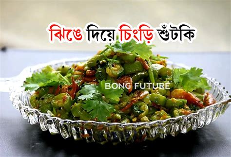 The বং Future উপকরণঃ 3টি ঝিঙে 2টেবিল চামচ চিংড়ি শুটকি 4টি কাচা লংকা 1চা চামচ কালোজিরে