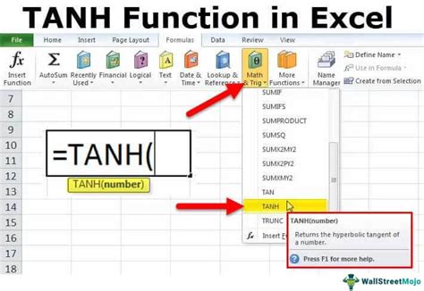 Tanh Function In Excel Formula Examples How To Use Tanh Tanh Function In Excel Formula Examples How To Use Tanh